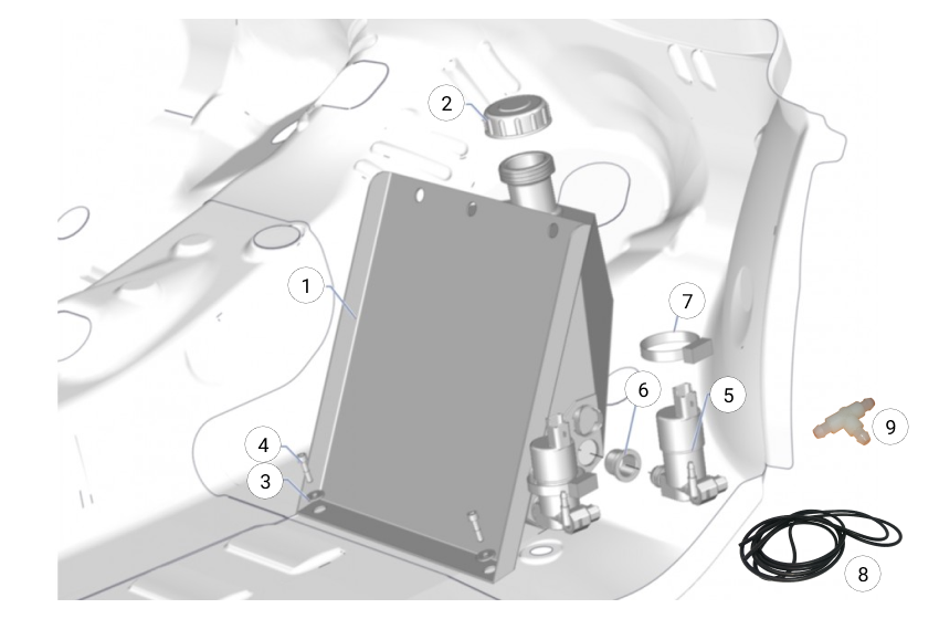 Co-Driver Footrest - Water Tank (Kits & Options) | Race and Rally